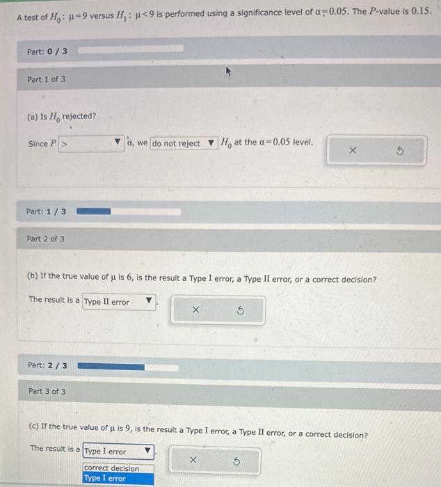 Solved A test of H0:μ=9 versus H1:μ