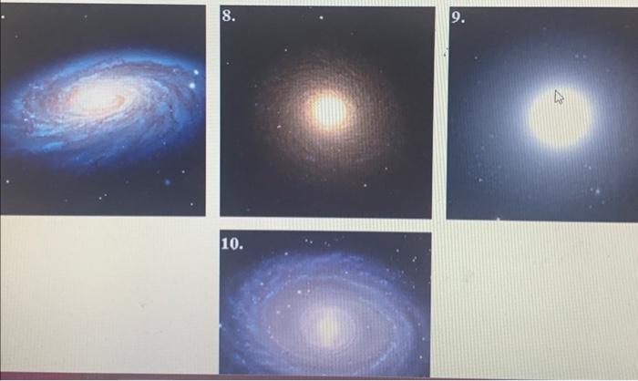 Solved Q-11: Match each galaxy pictured to the corresponding | Chegg.com