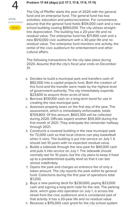 Solved Problem 17-44 (Algo) (LO 17-7, 17-8, 17-9, 17-11) The | Chegg.com