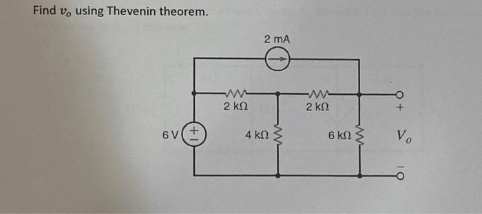 Solved Find v0 using Thevenin theorem. | Chegg.com