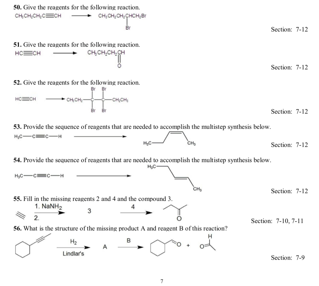 Solved Give the reagents for the following | Chegg.com