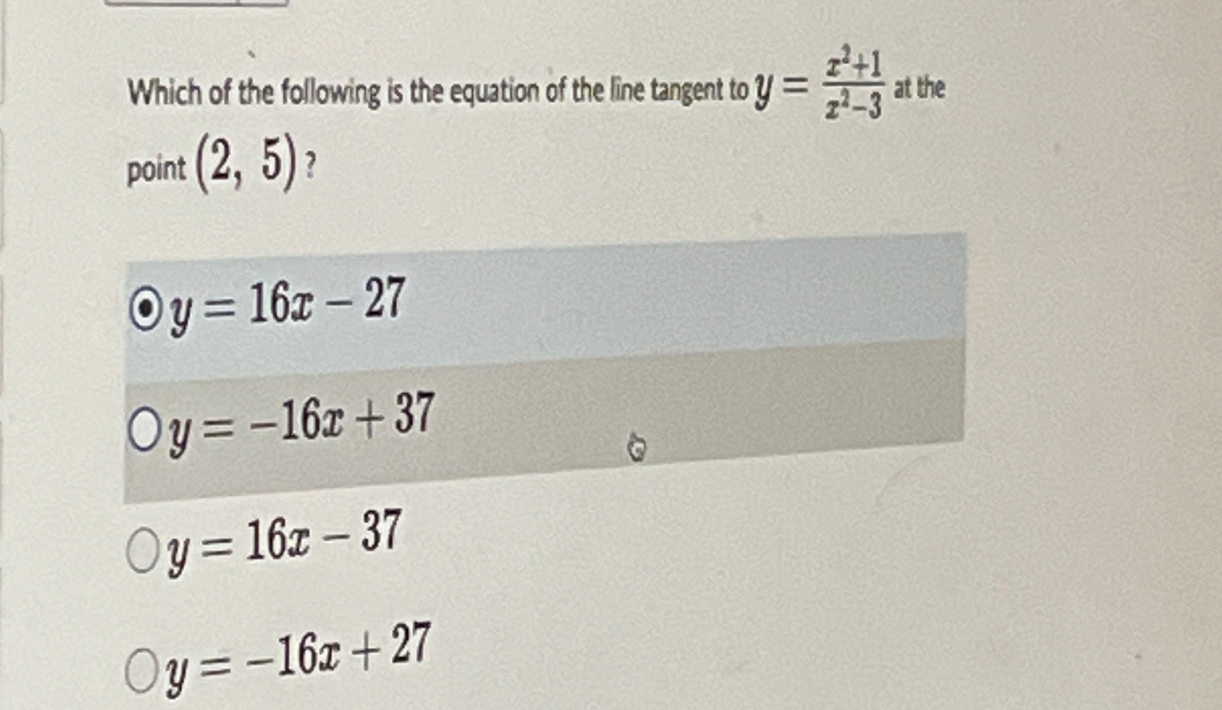 Solved Which of the following is the equation of the line | Chegg.com