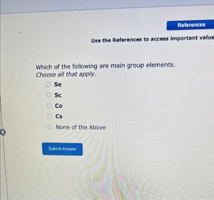 Solved Use the References to access Important value Which of | Chegg.com