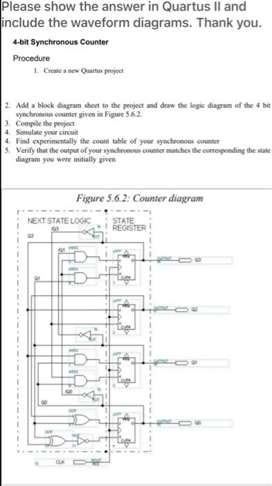 Please show the answer in Quartus II and include the | Chegg.com
