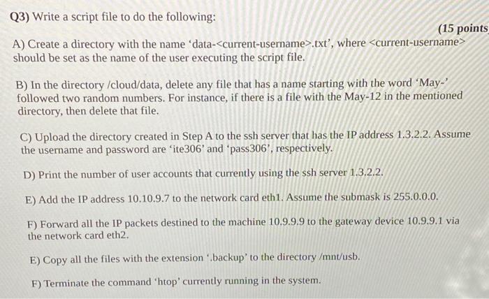 Solved Q3) Write a script file to do the following: (15 | Chegg.com