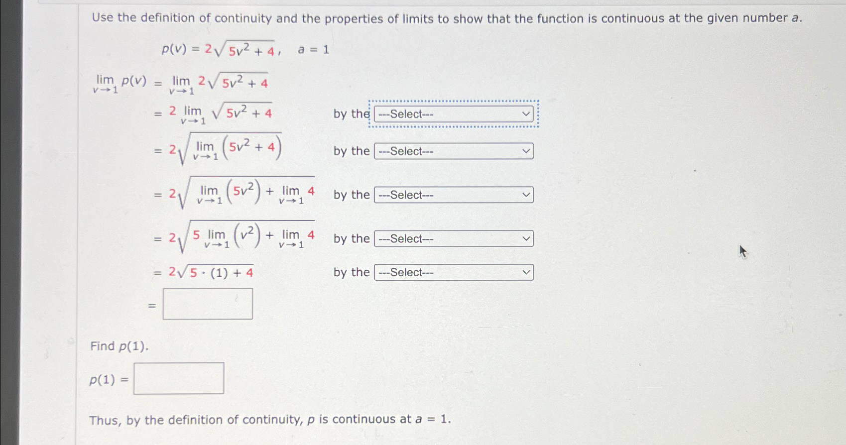 Solved Use the definition of continuity and the properties | Chegg.com