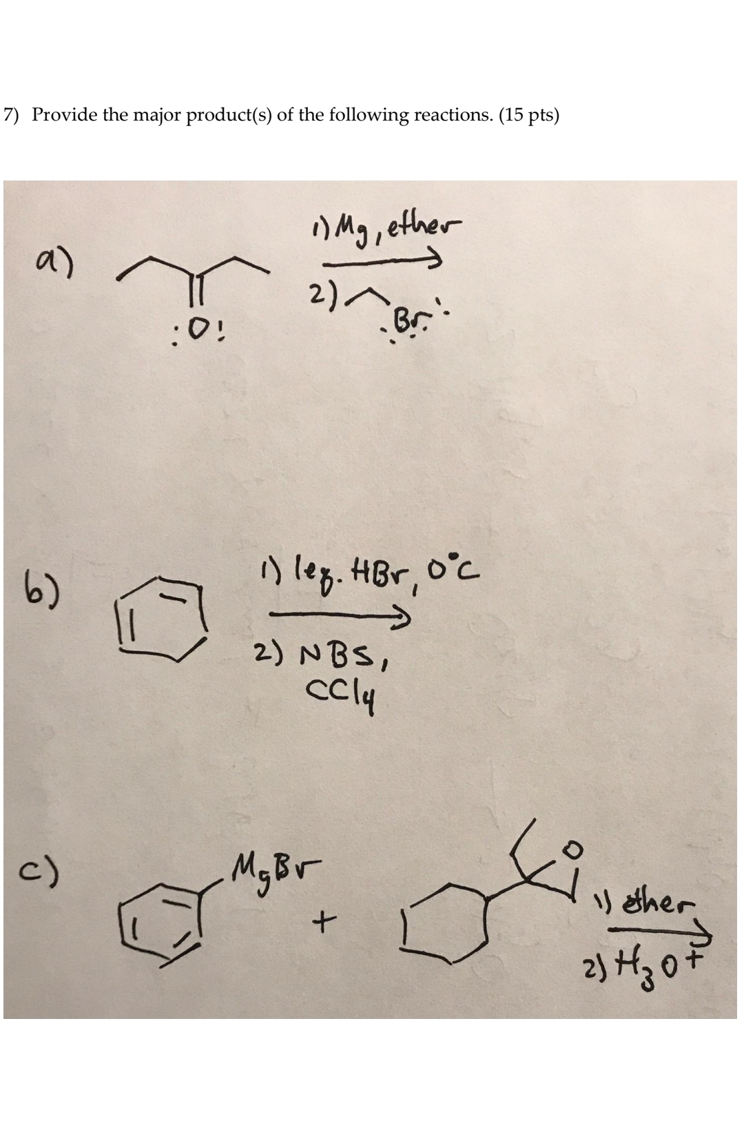 Solved Provide the major product(s) ﻿of the following | Chegg.com