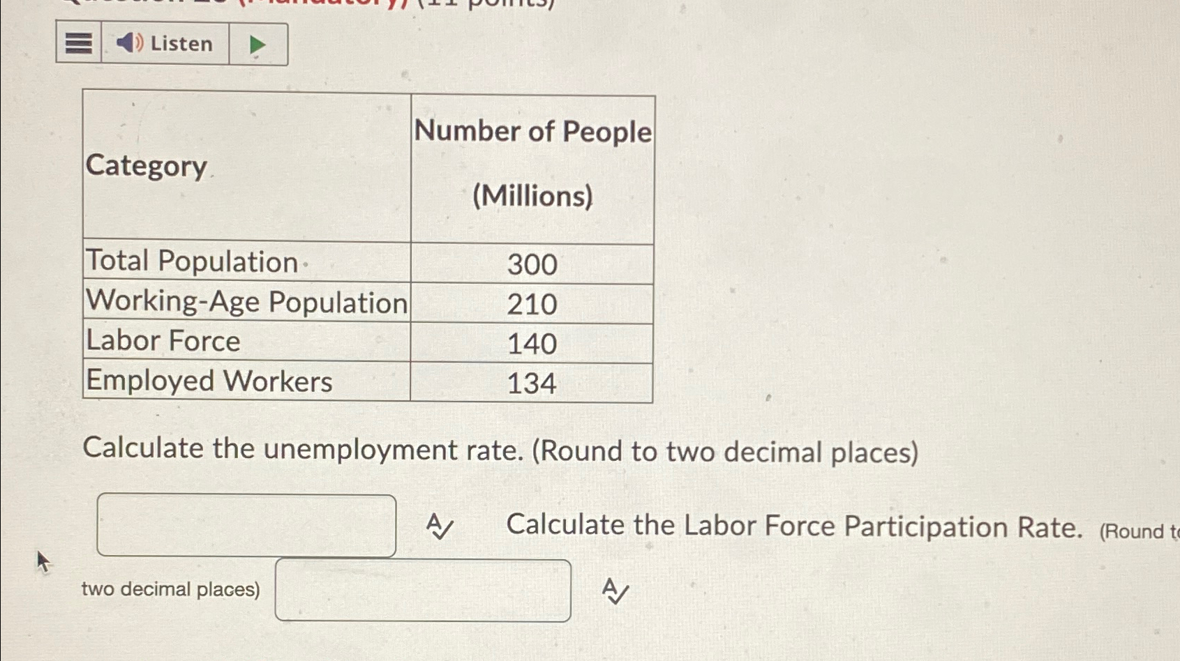Solved Listen\table[[Category,\table[[Number of | Chegg.com
