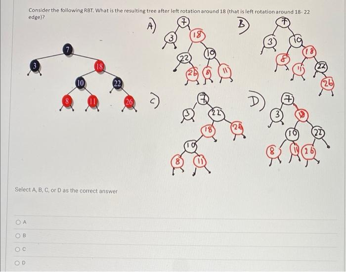 [Solved]: OA B OC Consider the following RBT. What is the r