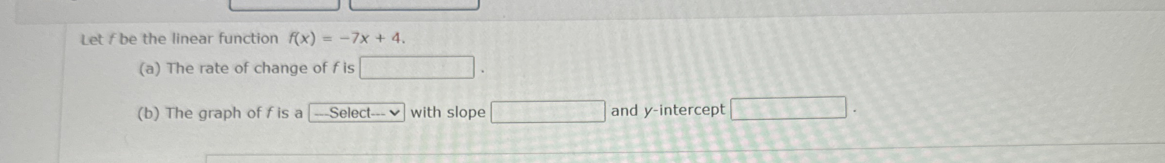 Solved Let f ﻿be the linear function f(x)=-7x+4.(a) ﻿The | Chegg.com