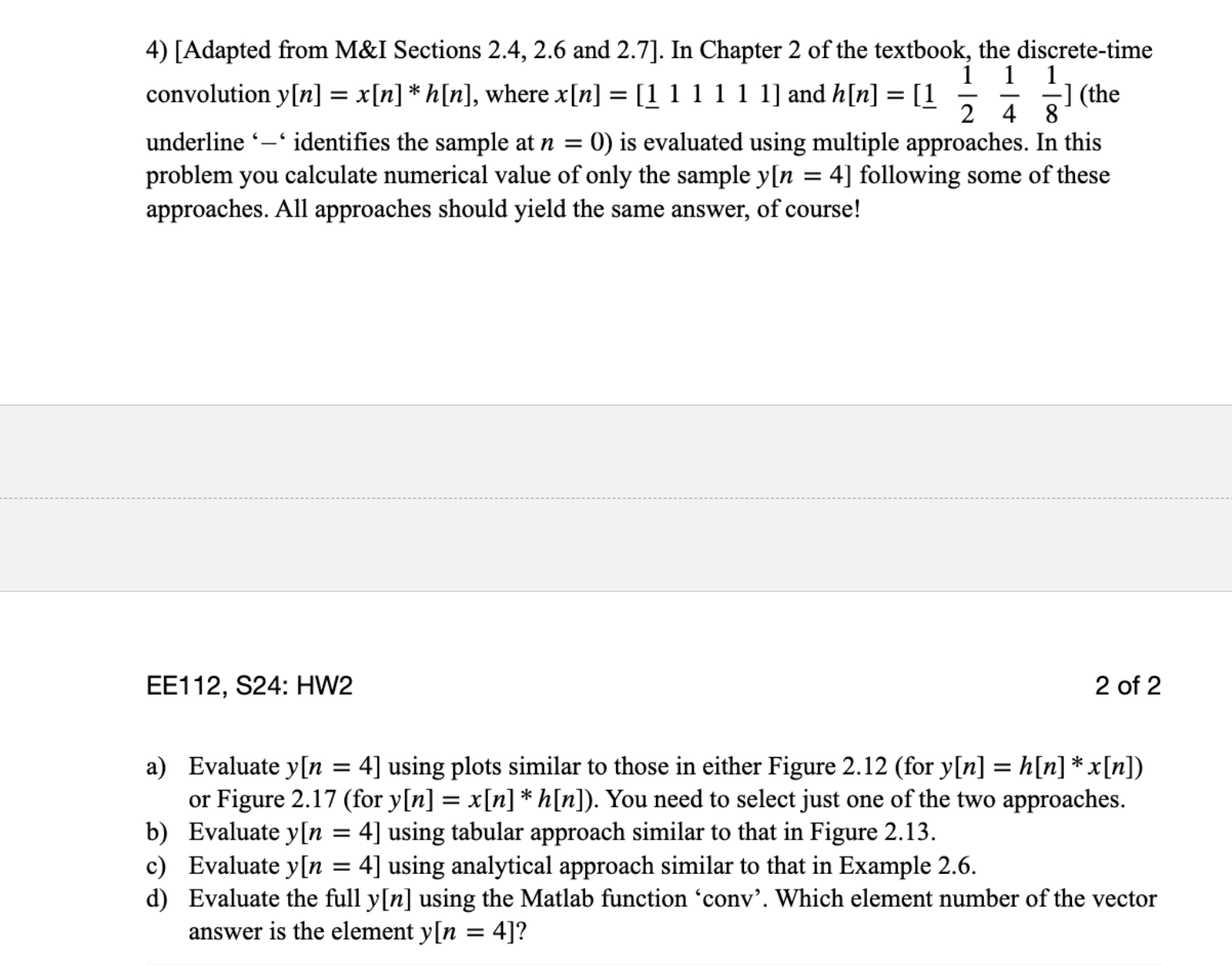 Solved [Adapted from M&I Sections 2.4, 2.6 ﻿and 2.7]. ﻿In | Chegg.com