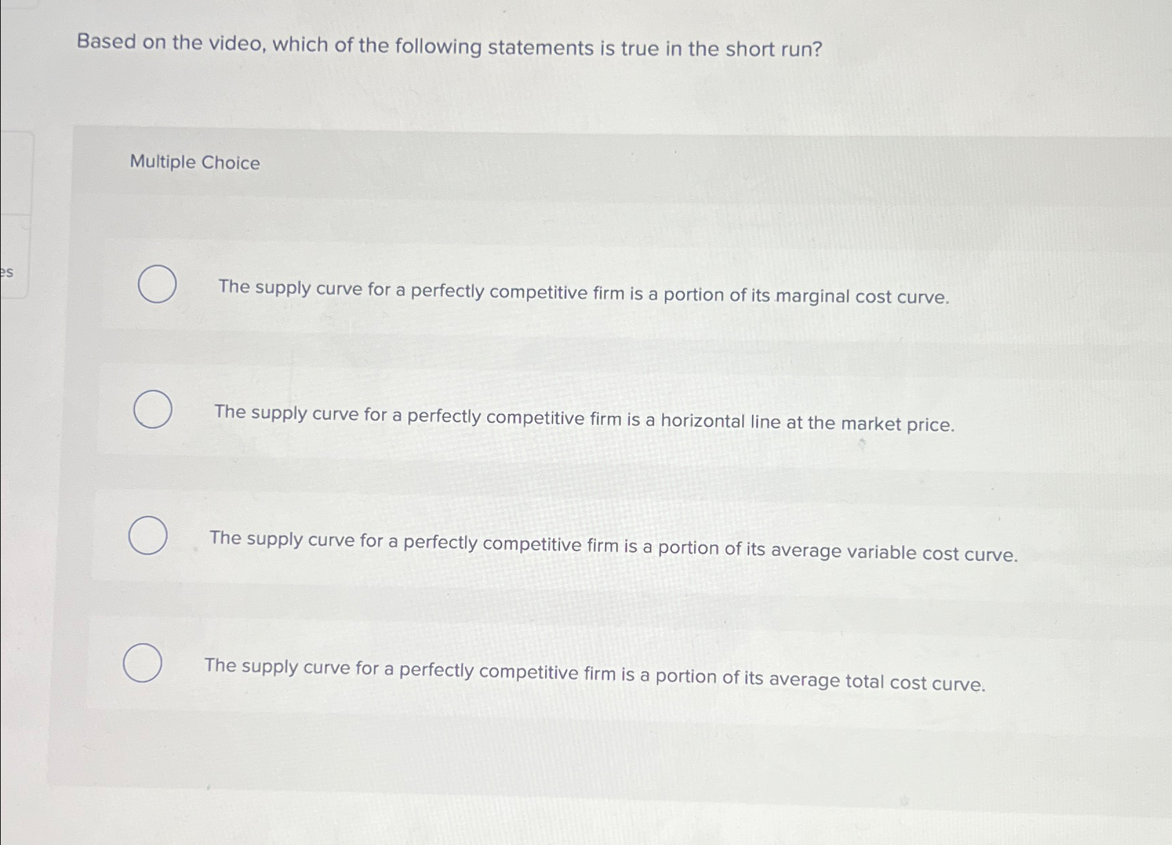 Solved Based on the video, which of the following statements | Chegg.com