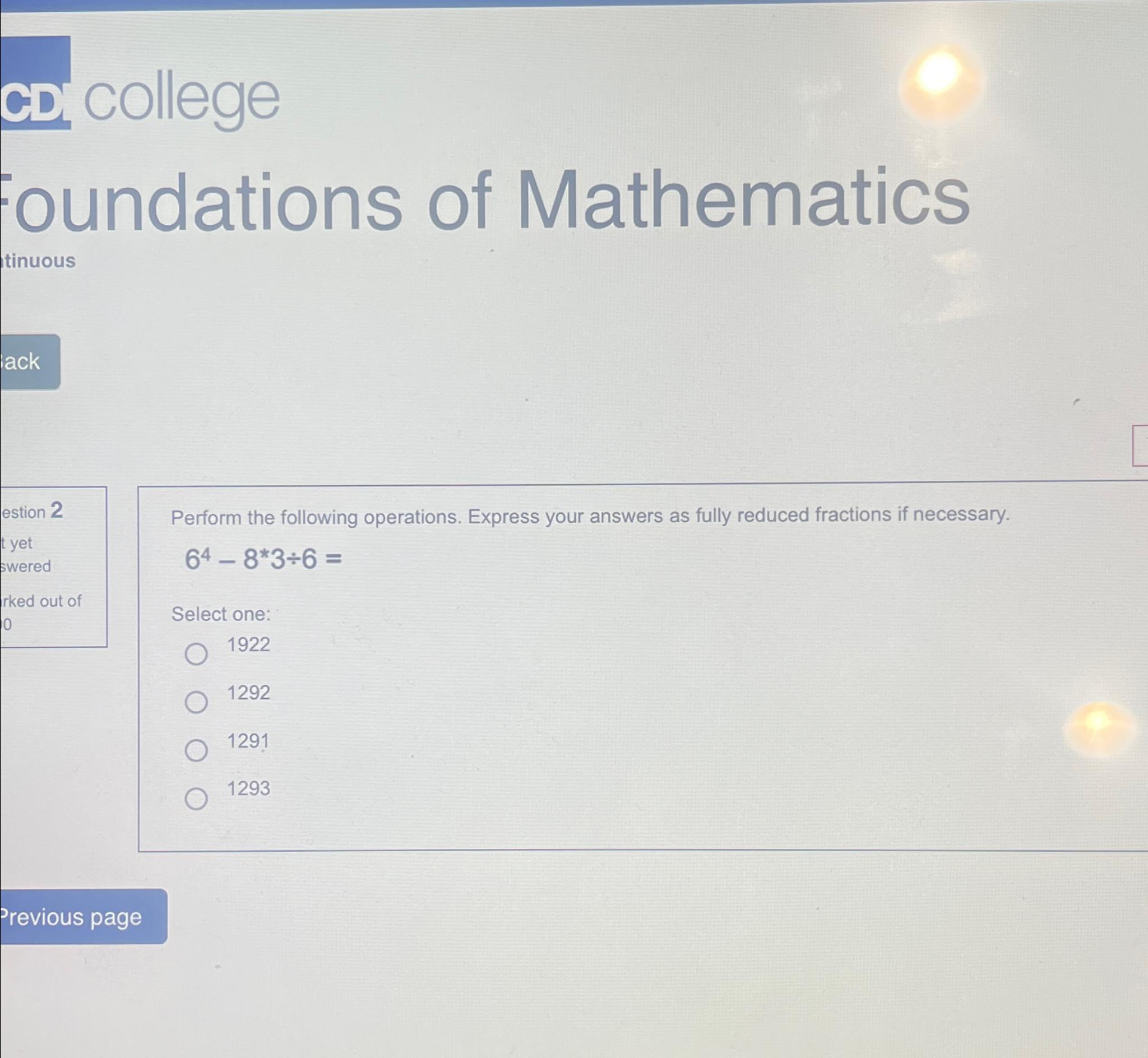 Solved llegeoundations of Mathematics tinuousestion | Chegg.com