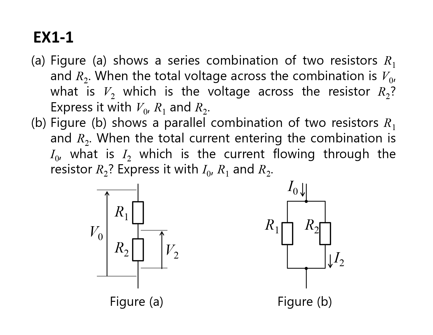 Solved EX1-1(a) ﻿Figure (a) ﻿shows a series combination of | Chegg.com