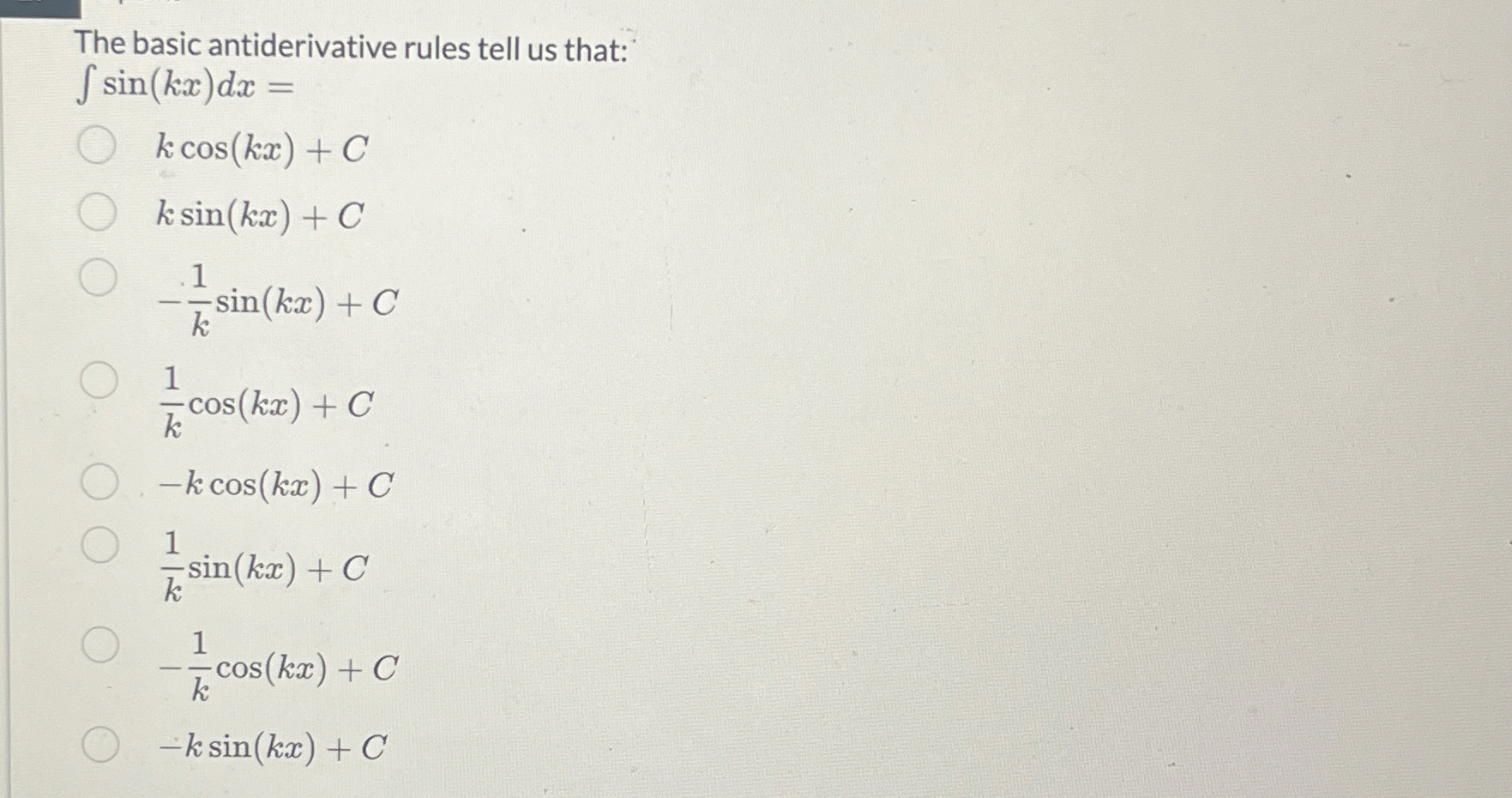 Solved The basic antiderivative rules tell us | Chegg.com