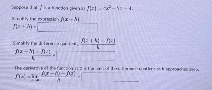 Solved Suppose that f is a function given as f(x)=−3x−5 | Chegg.com