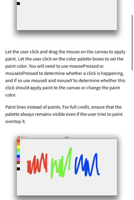 Solved Write a P5 sketch that works as a simple paint | Chegg.com