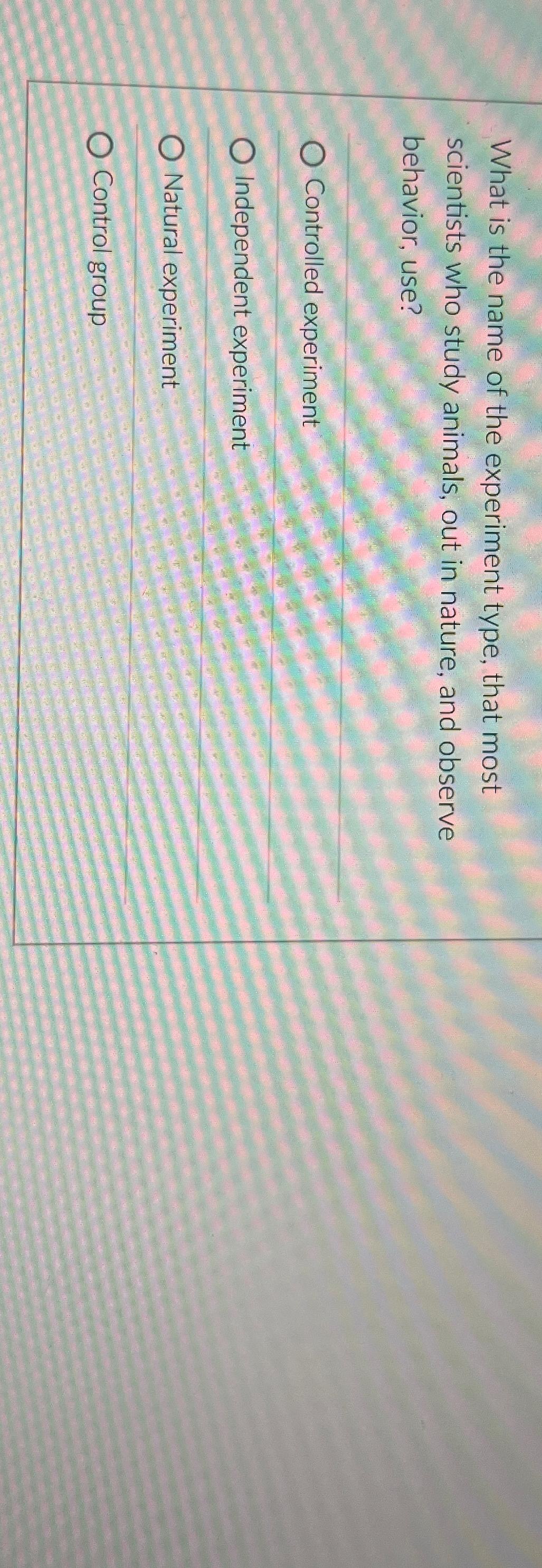 Solved What is the name of the experiment type, that most | Chegg.com Solved What is the name of the experiment type, that most | Chegg.com