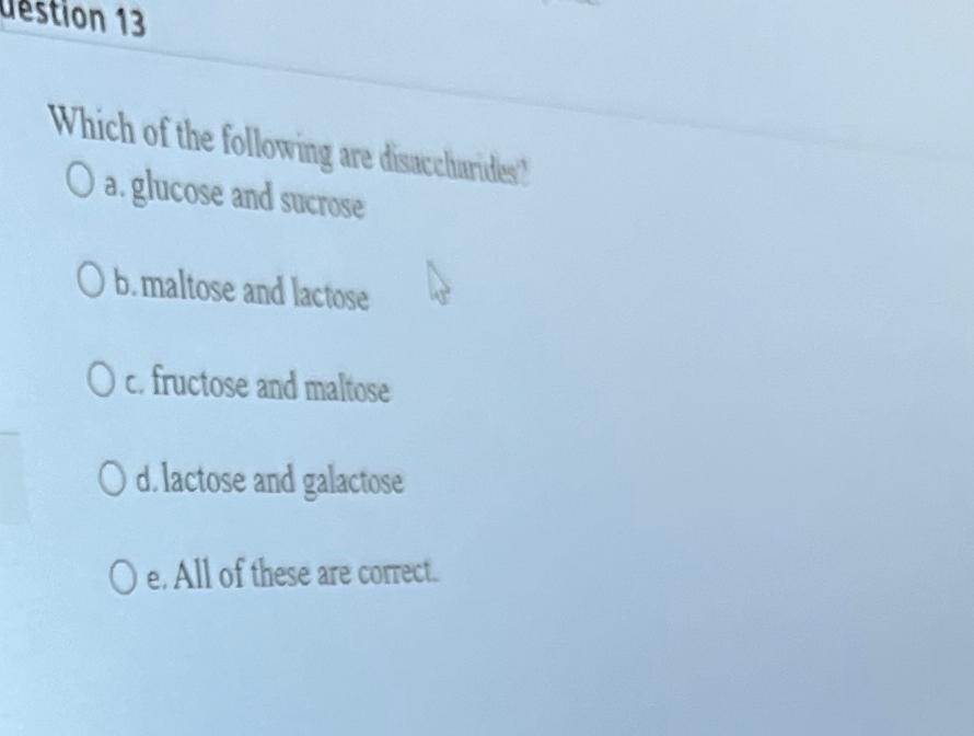 Solved Which of the following are disucelianides'?a. | Chegg.com