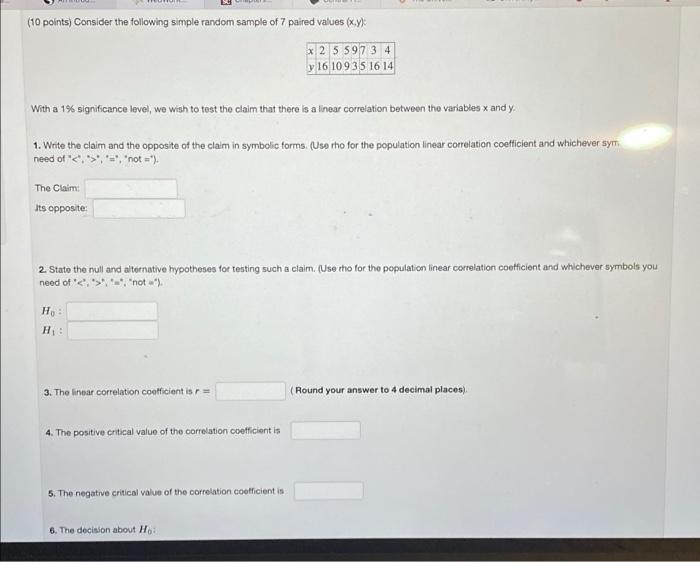 Solved (10 points) Consider the following simple random | Chegg.com