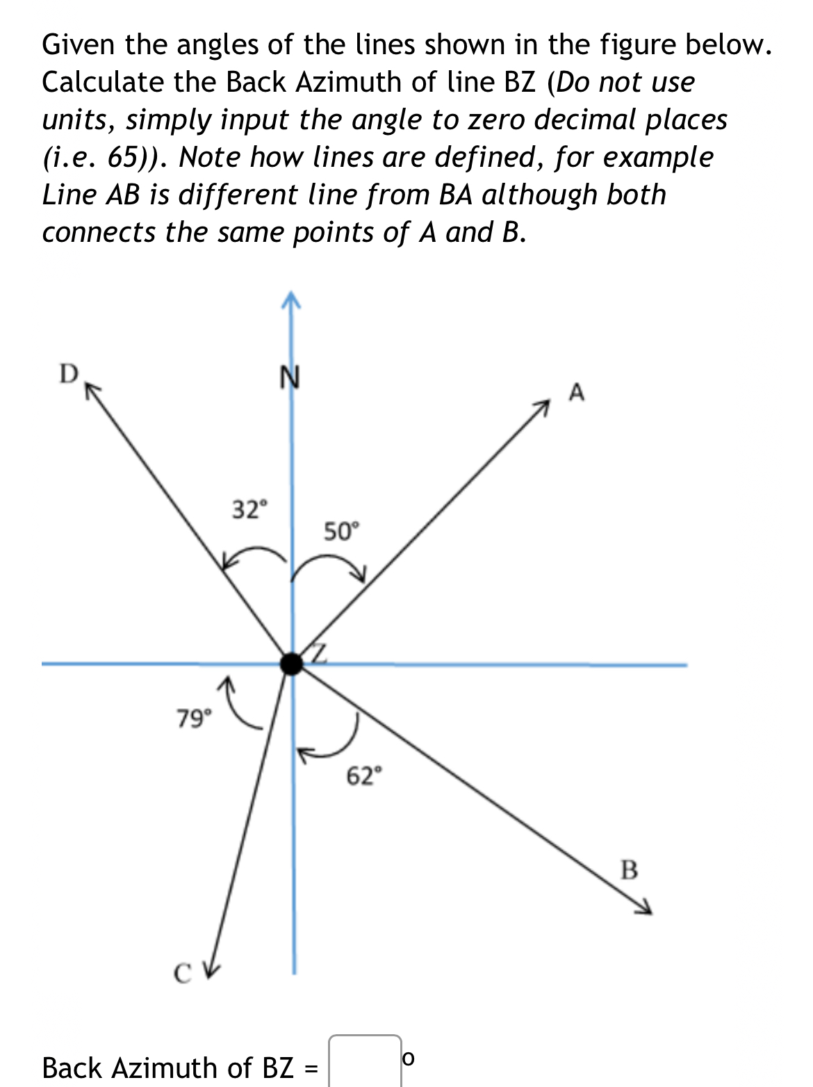 Solved Given the angles of the lines shown in the figure | Chegg.com