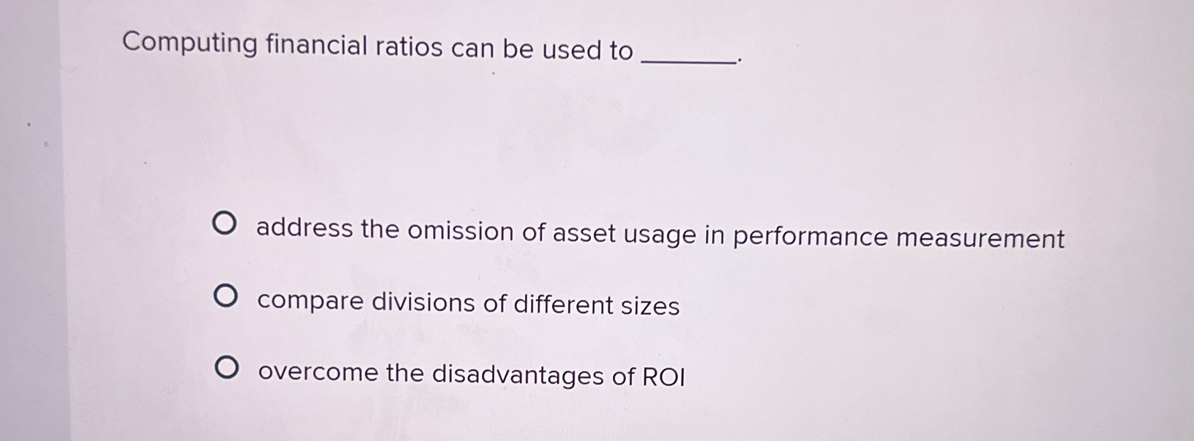 Solved Computing financial ratios can be used to address | Chegg.com