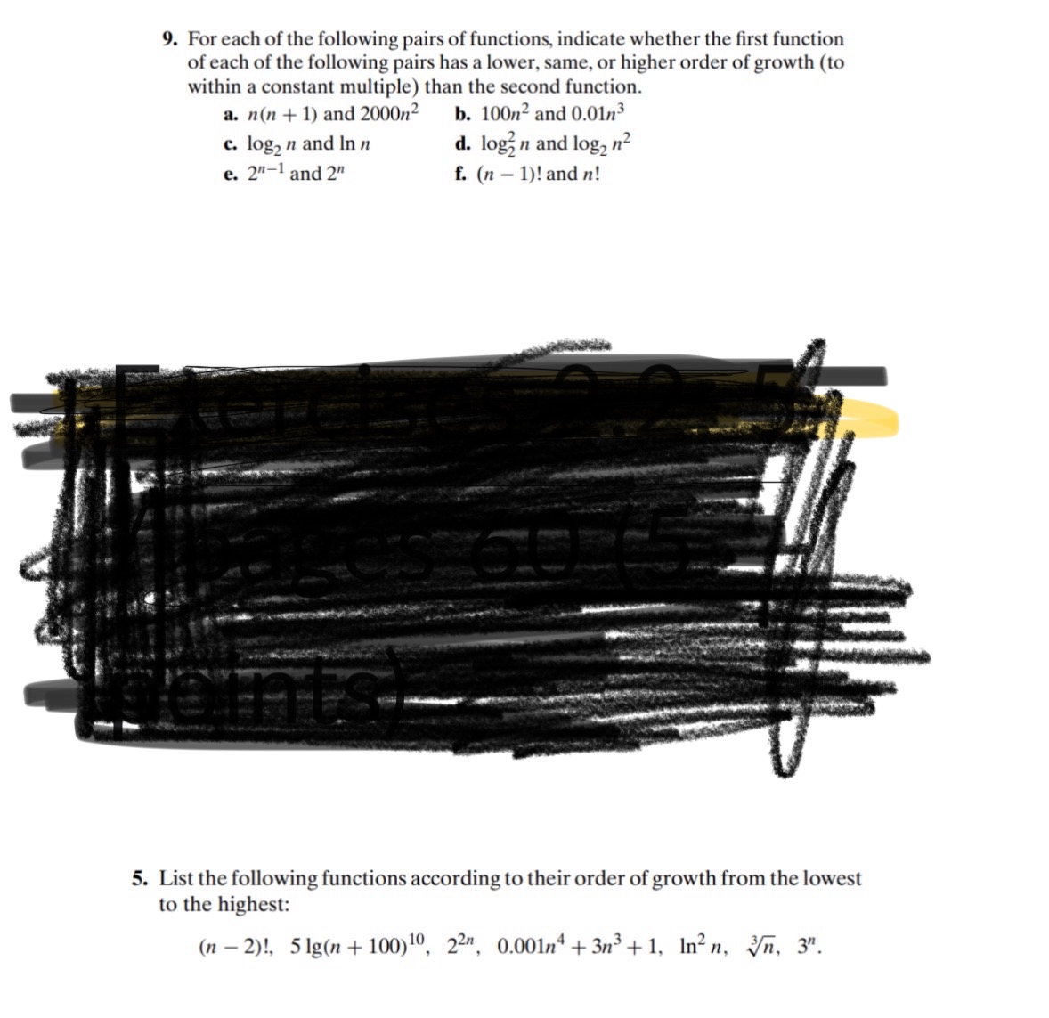 Solved For each of the following pairs of functions, | Chegg.com