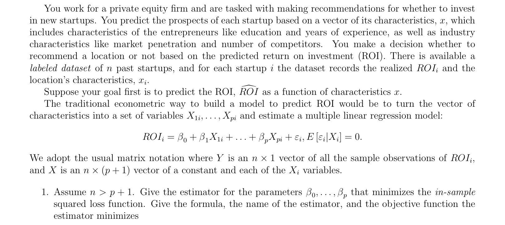 Solved You work for a private equity firm and are tasked | Chegg.com