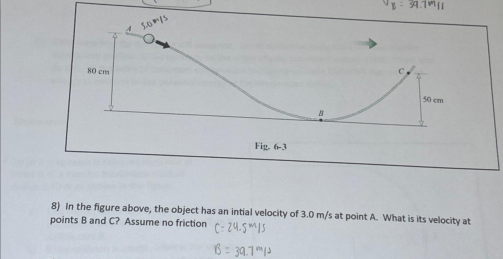 Solved Fig. 6-3In the figure above, the object has an intial | Chegg.com