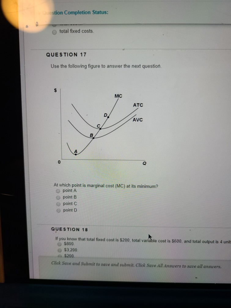 Solved estion Completion Status: total fixed costs. QUESTION | Chegg.com