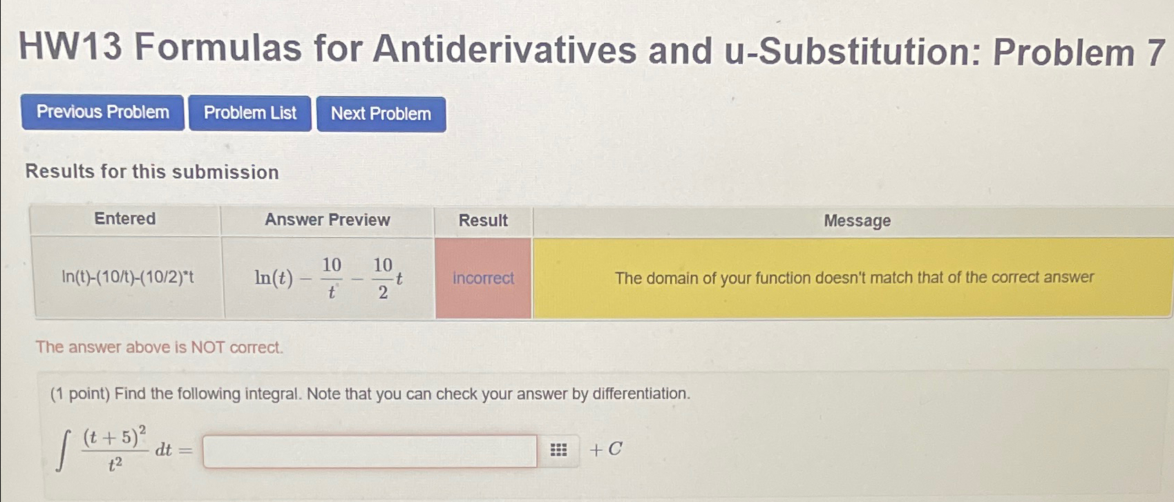 Solved HW13 ﻿Formulas for Antiderivatives and | Chegg.com