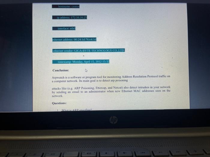 Solved Lab 3 Aim Detect Arp Spoofing Using Open Source Tool