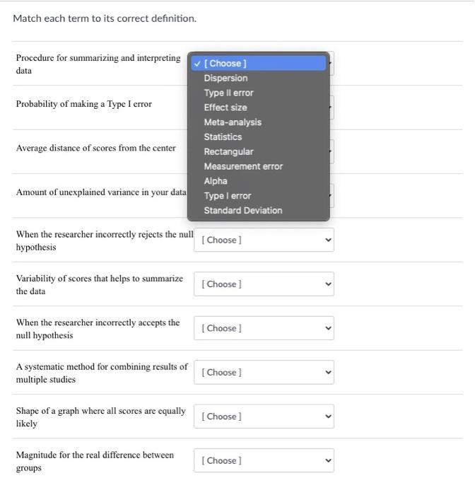 Solved Match each term to its correct definition. Procedure | Chegg.com