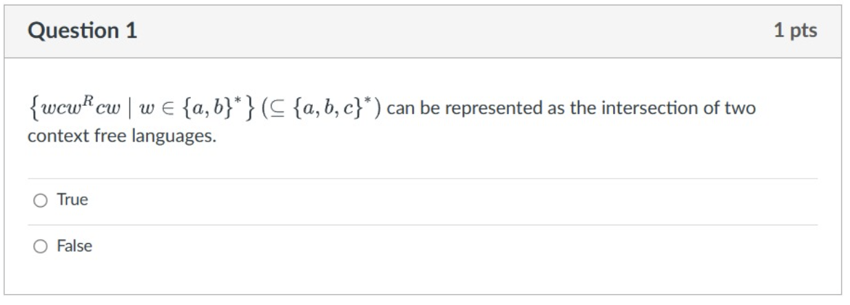 Solved Question 1{wcwRcw|win{a,b}**}(sube{a,b,c}**) ﻿can be | Chegg.com
