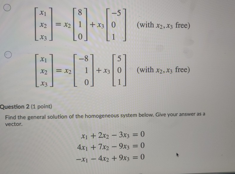 Solved Question 1 (1 point) Find the general solution of the | Chegg.com