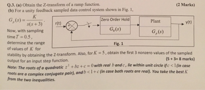Solved Q.3. (a) Obtain the Z-transform of a ramp function. | Chegg.com