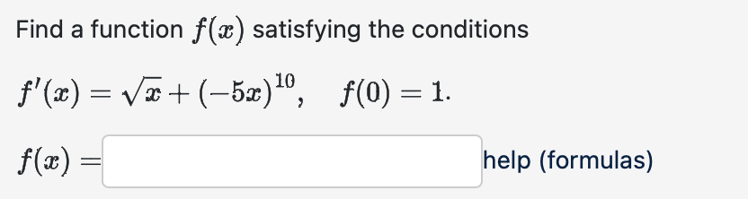 Solved Find a function f(x) ﻿satisfying the | Chegg.com