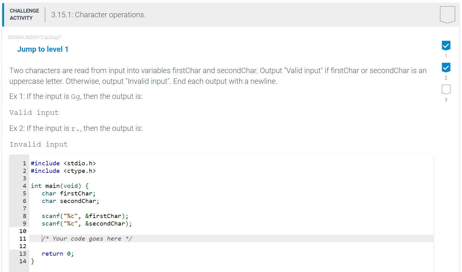 Solved 560564.3630412.qx3zqy7Jump to level 1Two characters | Chegg.com