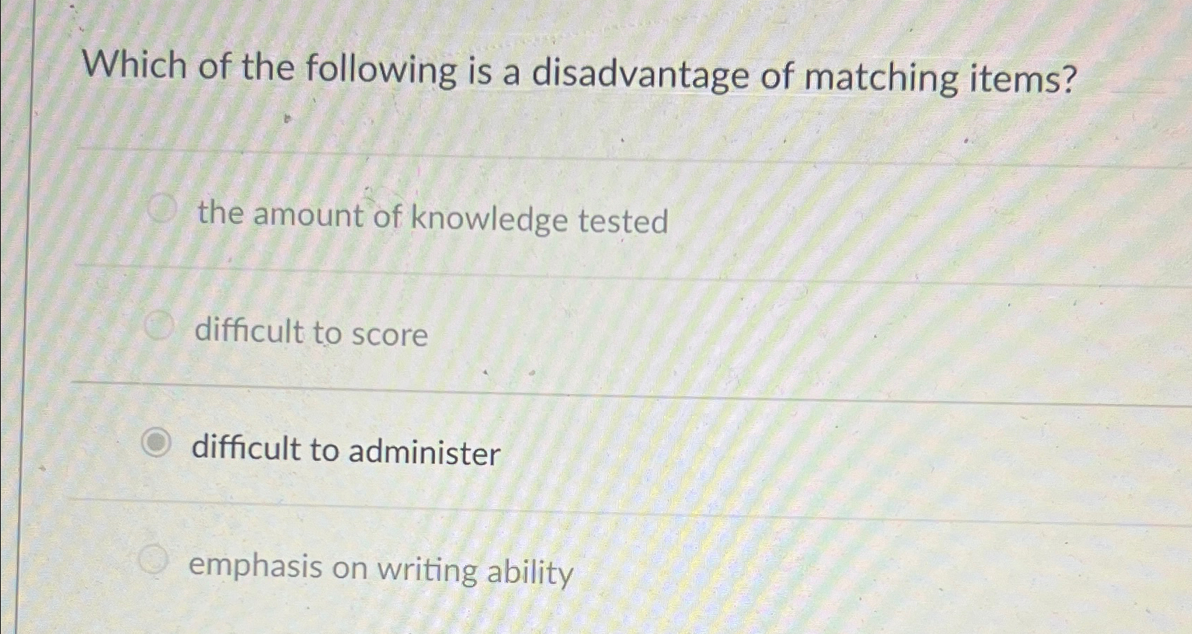 Solved Which of the following is a disadvantage of matching | Chegg.com