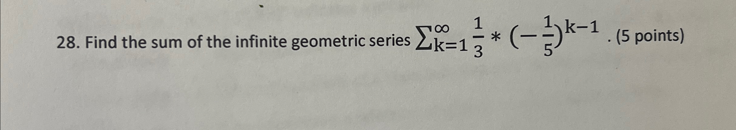 Solved Find the sum of the infinite geometric series | Chegg.com