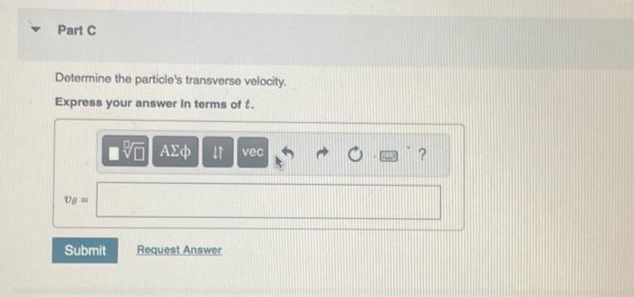 Solved A particlo moves along a path such that r=(2cost) ft | Chegg.com