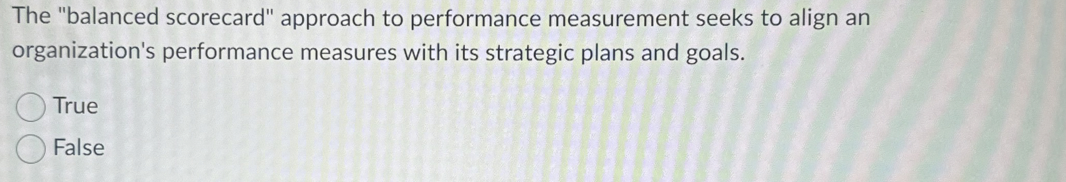 Solved The "balanced scorecard" approach to performance | Chegg.com