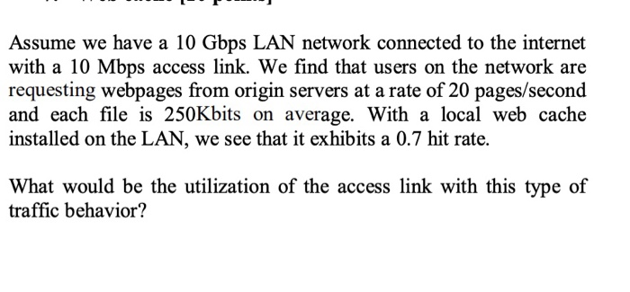 Solved Assume we have a 10 Gbps LAN network connected to the | Chegg.com