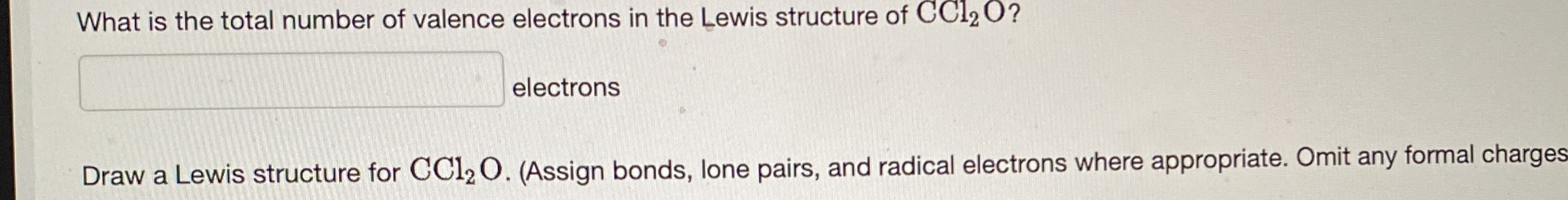 Solved What is the total number of valence electrons in the | Chegg.com