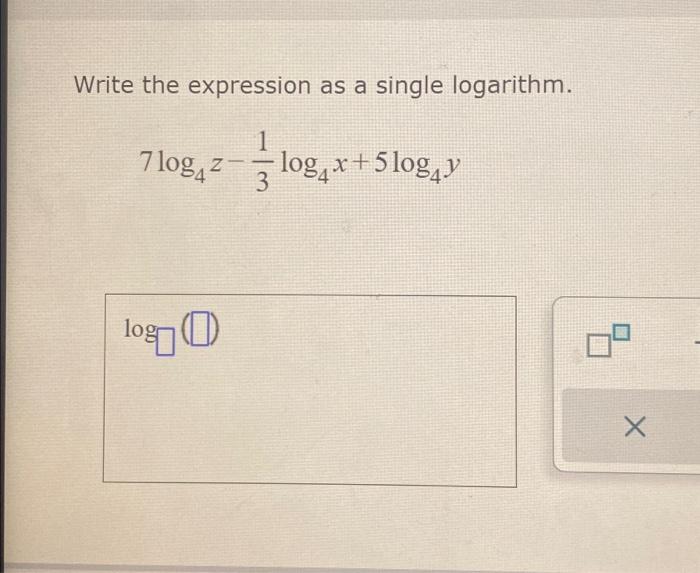 Solved Write the expression as a single logarithm. 1 | Chegg.com
