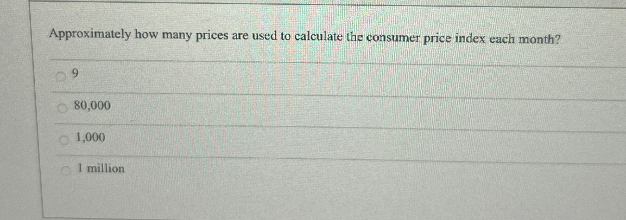 Solved Approximately how many prices are used to calculate | Chegg.com
