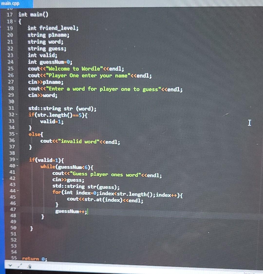 Solved Just like the original Wordle game, Player 2 will | Chegg.com