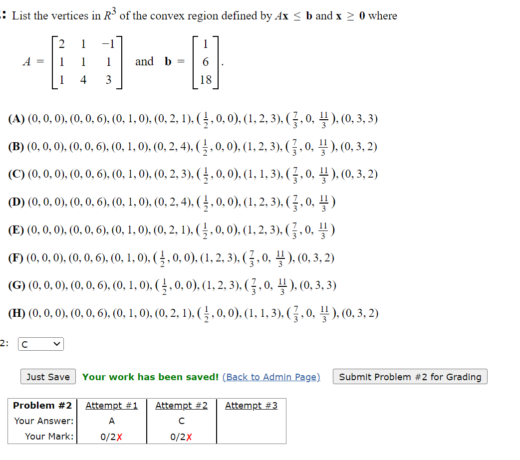 Solved List the vertices in R3 of the convex region defined | Chegg.com