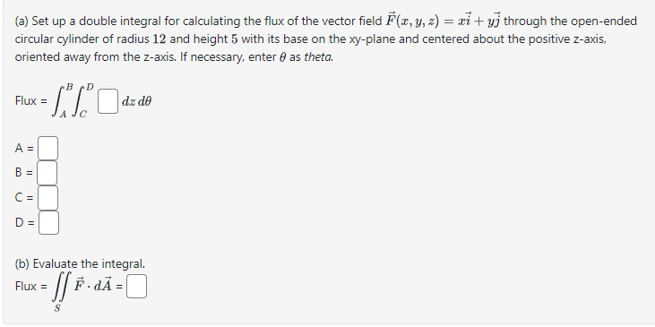 Solved (a) ﻿Set up a double integral for calculating the | Chegg.com