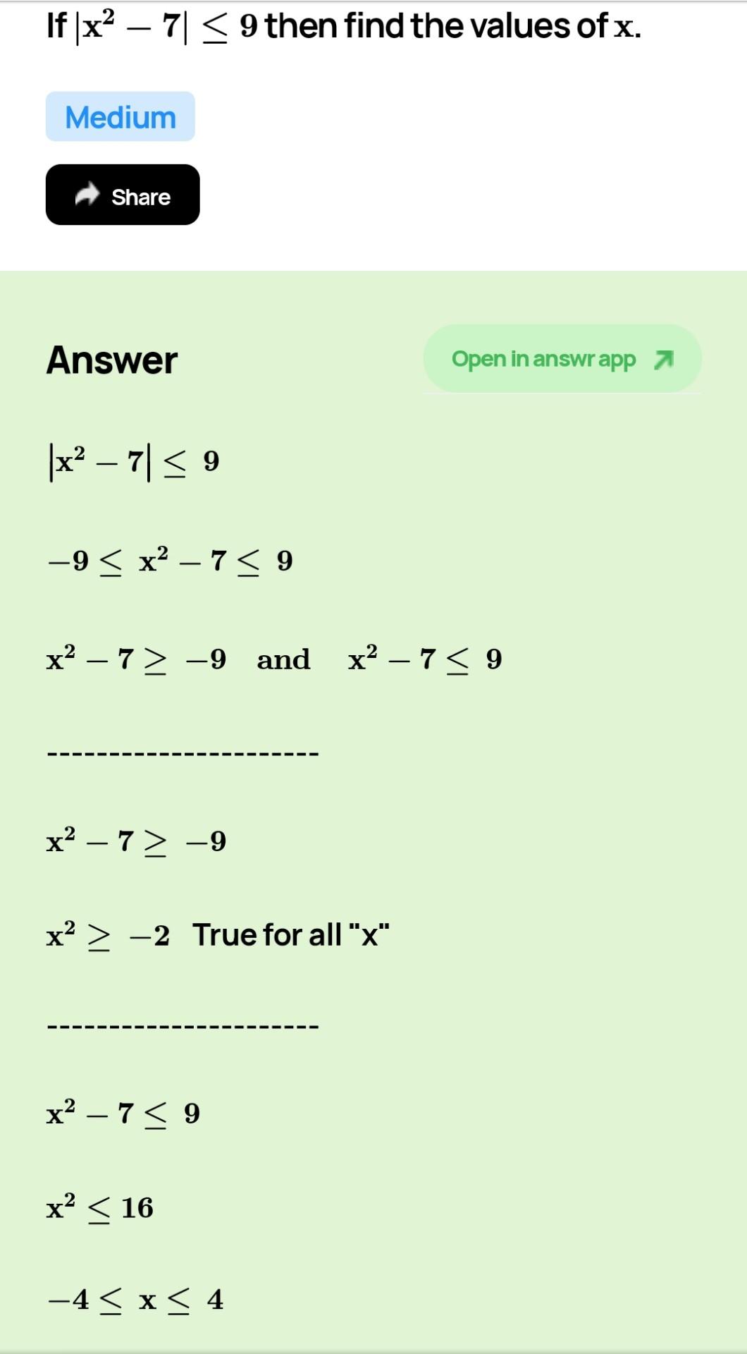 Solved In the solution to this problem x square minus 7 can | Chegg.com